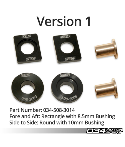 034Motorsport Billet Solid Shifter Bushing Kit - Audi 8P A3 / 8N TT ...